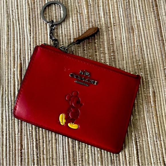 Coach | Bags | Coach Disney Mickey Red Card Holder Wallet Scion Purse ...